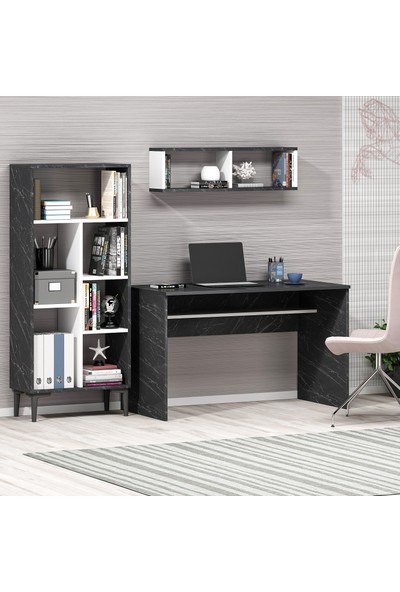 Demonte Dekor College Çalışma Masası-Kitaplık Royalmermer-Beyaz Demonte Dekor College Çalışma Masası-Kitaplık Royalmermer-Beyaz