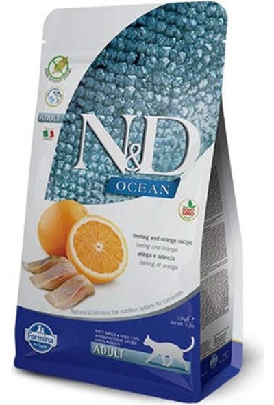 N&D Nd Ocean Tahılsız Ringa Balık ve Portakallı Kedi Maması 1,5 kg N&D Nd Ocean Tahılsız Ringa Balık ve Portakallı Kedi Maması 1,5 kg