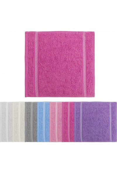 Siyasatoptan El Bezi Mutfak Havlusu 12'li Paket Pembe Fuşya Beyaz Gri