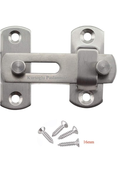 Kurtoğlu Paslanmaz Paslanmaz Sürgü Kilit Mobilya Kapı Pencere Kilidi 304 K
