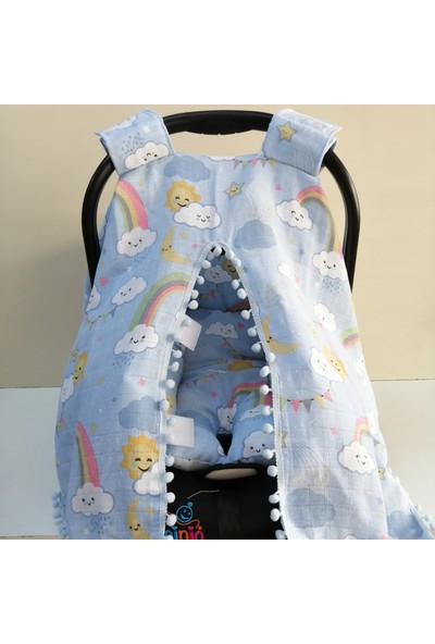 Babylifehome Müslin Kumaş Puset Örtüsü ve Minderi Babylifehome Müslin Kumaş Puset Örtüsü ve Minderi