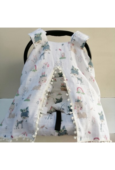 Babylifehome Müslin Kumaş Puset Örtüsü Çarşaf ve Minderi Babylifehome Müslin Kumaş Puset Örtüsü Çarşaf ve Minderi