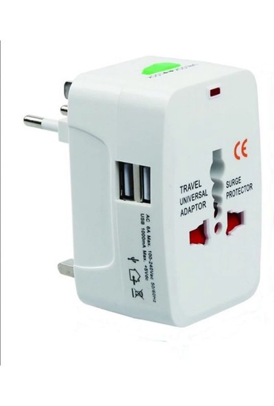 DNR Evrensel Priz-Fiş Çevirici Seyahat Adaptörü 2 USB - Universal Travel Adapter