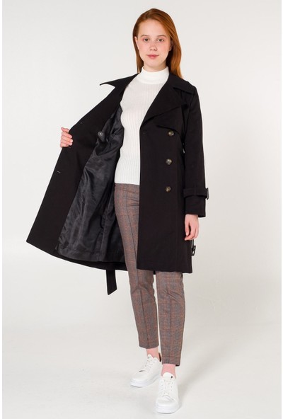 Pastelastore Pamuk Gabardin Midi Kadın Trençkot 1113 Pastelastore Pamuk Gabardin Midi Kadın Trençkot 1113