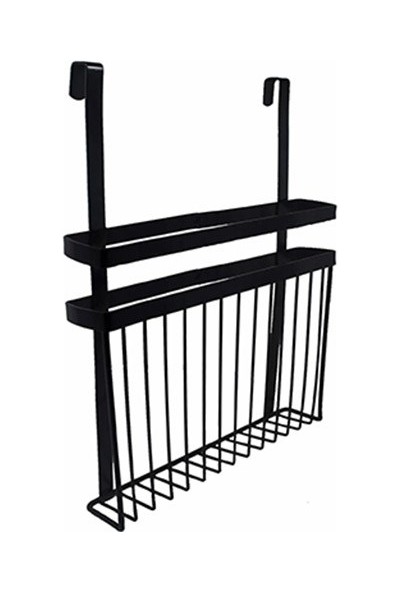 Metal Dolap Kapağına Asılabilir Kesim Tahtası Aparatı Siyah