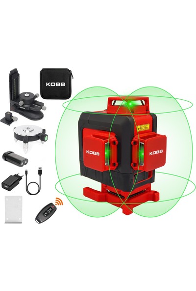 Kobb KBL35G Profesyonel Li-Ion Şarjlı 4X360⁰ Otomatik Hizalamalı Yeşil Çapraz Çizgi Lazer Distomat + Uzaktan Kumanda Kobb KBL35G Profesyonel Li-Ion Şarjlı 4X360⁰ Otomatik Hizalamalı Yeşil Çapraz Çizgi Lazer Distomat + Uzaktan Kumanda