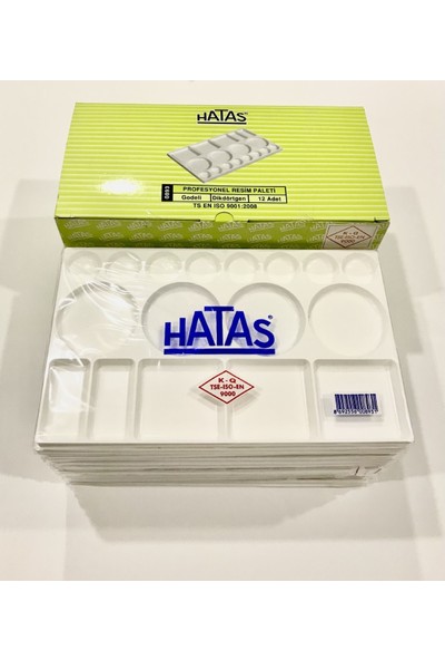 Hatas Profesyonel Dikdörtgen Palet 12'li Kutu