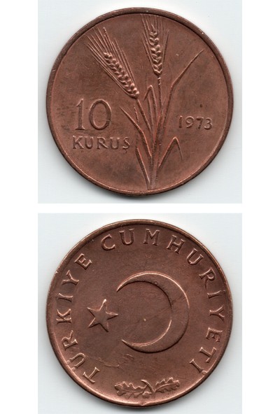 Benim Koleksiyonum 10 Kuruş (1973) Çil Eski Madeni Para Benim Koleksiyonum 10 Kuruş (1973) Çil Eski Madeni Para