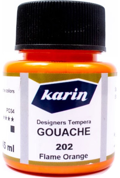 Karin Guaj Boya 45 ml Alev Turuncu 202 Karin Guaj Boya 45 ml Alev Turuncu 202