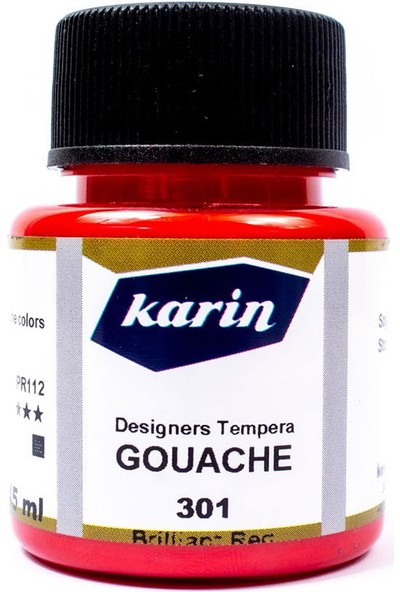 Karin Guaj Boya 45 ml Parlak Kırmızı 301