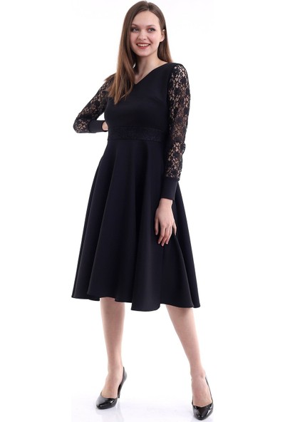 Moda Miragül V Yaka Midi Boy Elbise Moda Miragül V Yaka Midi Boy Elbise