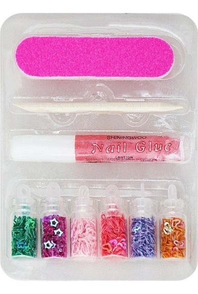 Takıştır Nail Art Pullu Tırnak Süsleme Kiti 6 Renk
