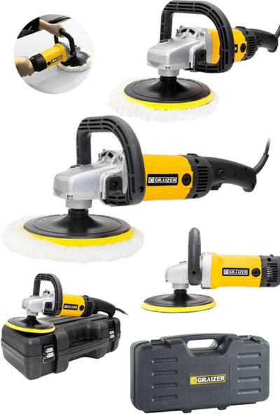 Graizer Alman Ps-76 3000 Watt 6 Kademe Devir Ayarlı Metal Şanzuman Polisaj Makinası Zımpara Pasta Cila Makinesi Sarı Graizer Alman Ps-76 3000 Watt 6 Kademe Devir Ayarlı Metal Şanzuman Polisaj Makinası Zımpara Pasta Cila Makinesi Sarı