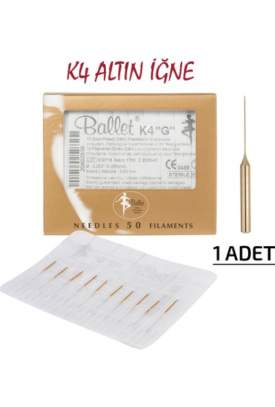 Ballet 1 Adet K4 Altın Epilasyon İğnesi 1'li K4 Gold İğne