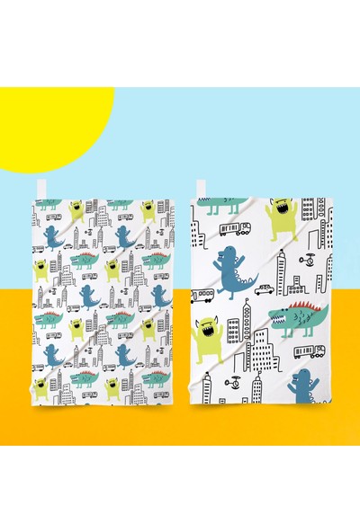 Betgohome Renkli Baskılı Çocuk El Havlusu 2li Set 40X60