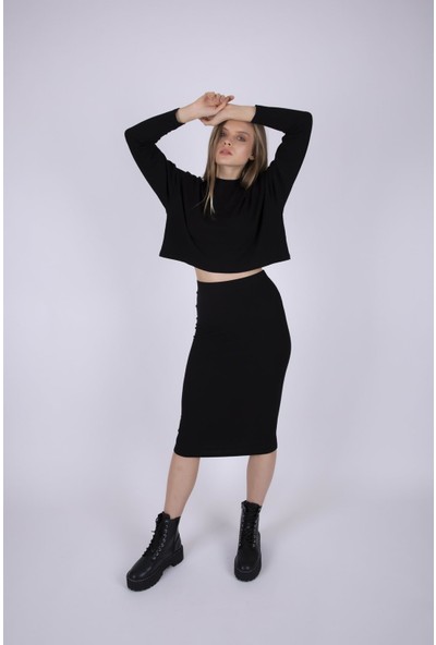 Unv Collection Kadın Siyah Kalem Etek