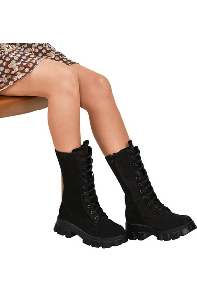 Moosefield Hakiki Deri Özel Tasarım Siyah Kadın Bot Moosefield Hakiki Deri Özel Tasarım Siyah Kadın Bot