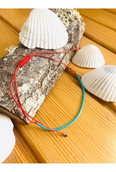 Bukosh Miyuki Kırmızı Ipli Turkuaz Halhal Bukosh Miyuki Kırmızı Ipli Turkuaz Halhal