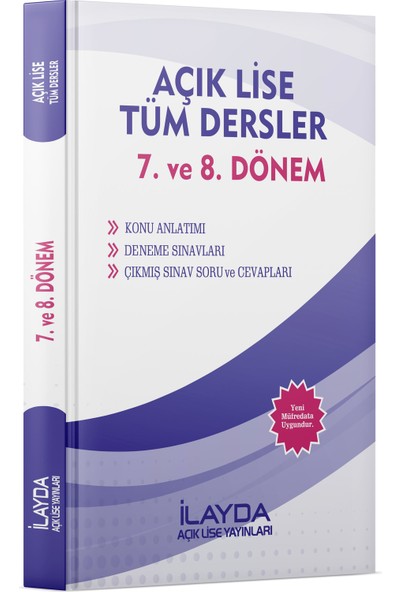 Açık Öğretim Lisesi 7. ve 8. dönem Dönem Tüm Dersler Yardımcı Ders Kitabı