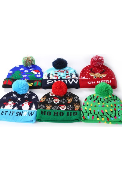 Xhome Yetişkin Çocuklar İçin 6'lı Noel Şapkası (Yurt Dışından)