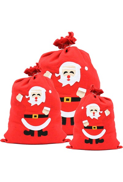 Xhome 3'lü Noel Baba Şeker Çantaları Noel Süslemeleri (Yurt Dışından)