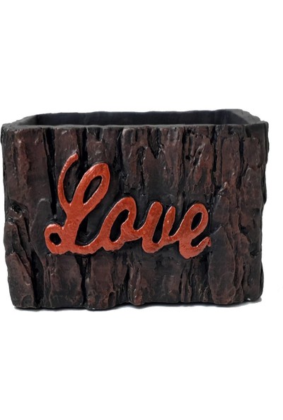 Yüksel Hediyelik Love Aşk Temalı Skulent ve Kaktüs Saksısı