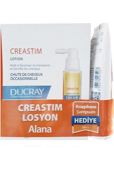 Ducray Creastim Lotion Saç Dökülmesine Karşı Etkili Losyon 2 x 30 ml + Anaphase + Şampuan 100 ml Ducray Creastim Lotion Saç Dökülmesine Karşı Etkili Losyon 2 x 30 ml + Anaphase + Şampuan 100 ml