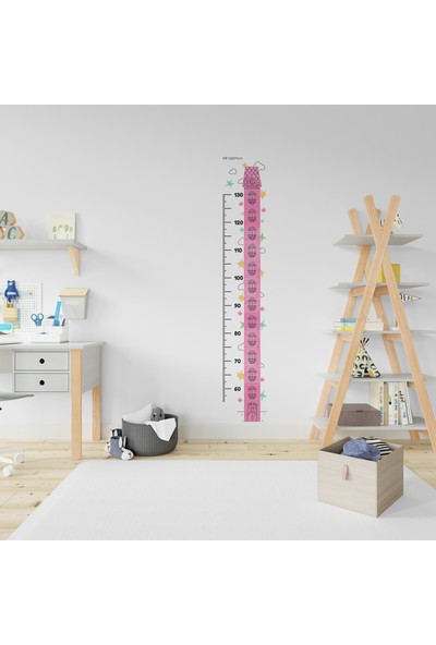 Safemom - Stickerlı Boy Cetveli - Pembe Şato