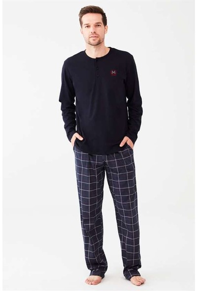 Mod Collection Erkek Lacivert Patlı Pijama Takımı