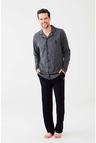 U.S. Polo Assn. Erkek Antrasit Melanj Boydan Patlı Pijama Takım U.S. Polo Assn. Erkek Antrasit Melanj Boydan Patlı Pijama Takım