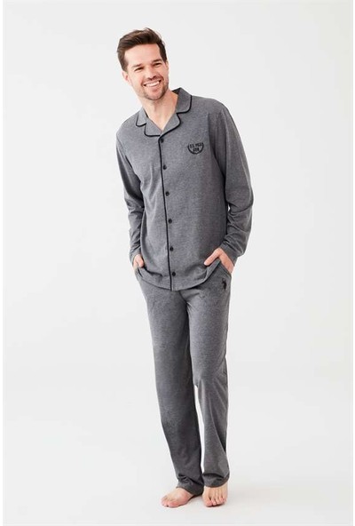 U.S. Polo Assn. Erkek Antrasit Melanj Boydan Patlı Pijama Takım U.S. Polo Assn. Erkek Antrasit Melanj Boydan Patlı Pijama Takım
