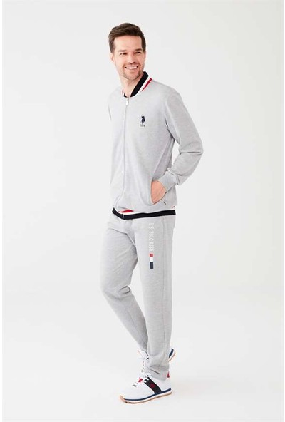 U.S. Polo Assn. Erkek Gri Melanj Pijama Takımı
