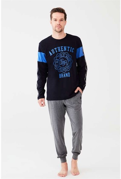 U.S. Polo Assn. Erkek Lacivert Yuvarlak Yaka Pijama Takım