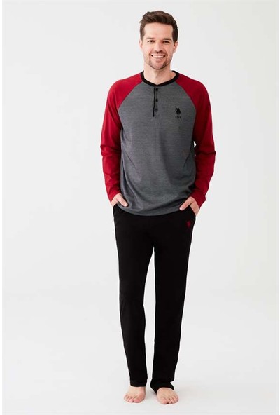 U.S. Polo Assn. Erkek Bordo Patlı Pijama Takım U.S. Polo Assn. Erkek Bordo Patlı Pijama Takım