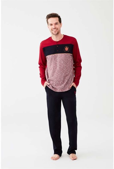 U.S. Polo Assn. Erkek Bordo Patlı Pijama Takım U.S. Polo Assn. Erkek Bordo Patlı Pijama Takım