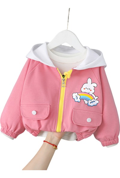 Qualife Çocuk Baskılı Kapüşonlu Fermuarlı Uzun Kollu Üst-Pembe (Yurt Dışından) Qualife Çocuk Baskılı Kapüşonlu Fermuarlı Uzun Kollu Üst-Pembe (Yurt Dışından)