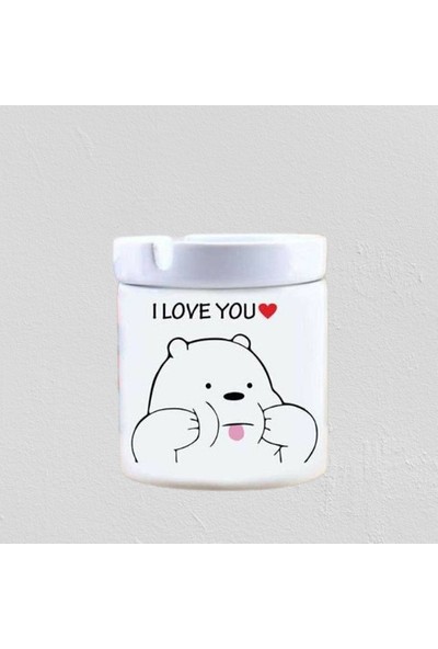 Mavera Dükkan I Love You Sevimli Ayı Seramik Küllük Mavera Dükkan I Love You Sevimli Ayı Seramik Küllük