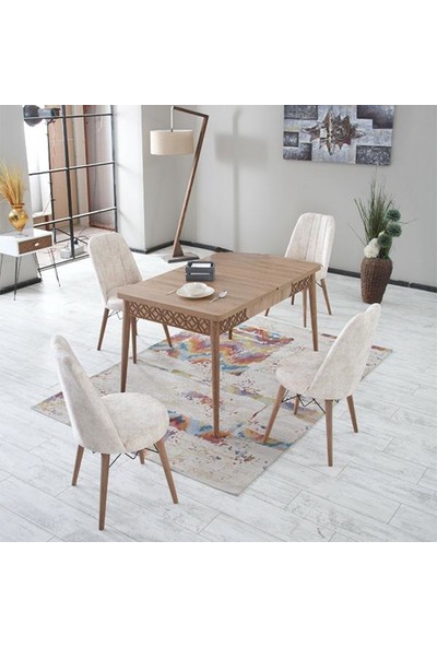 Rosamund 80X170 Lazer Kesim Açılabilir Sümela Mutfak Masası Rosamund 80X170 Lazer Kesim Açılabilir Sümela Mutfak Masası