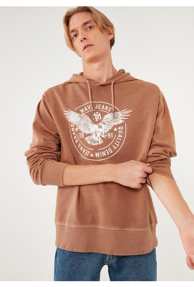 Mavi Erkek Kartal Baskılı Kahverengi Sweatshirt 066425-35106