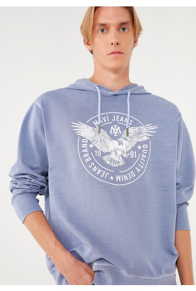 Mavi Erkek Kartal Baskılı Mor Sweatshirt 066425-35390