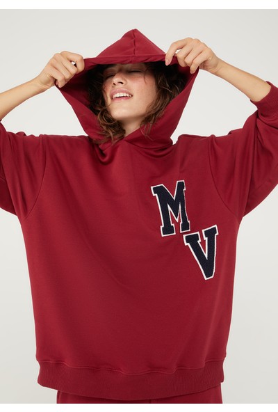 Mavi Kadın MV Baskılı Bordo Sweatshirt 1610210-80638
