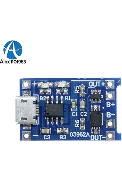 Profisher 18650 TP4056 Lityum Pil Şarj Modülü Mikro USB 5V 1A Koruma Çift Fonksiyon Profisher 18650 TP4056 Lityum Pil Şarj Modülü Mikro USB 5V 1A Koruma Çift Fonksiyon