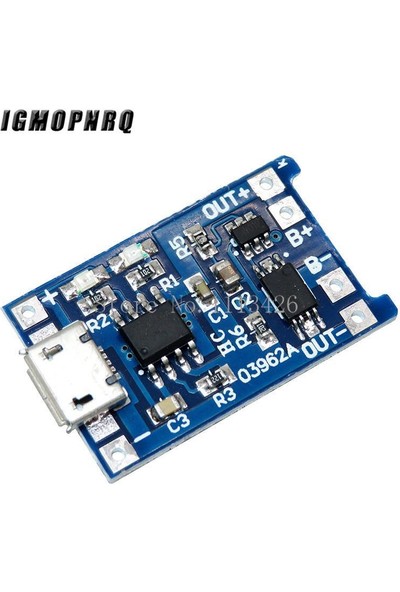Profisher Mikro USB 03962A 5V 1A 18650 TP4056 Li-Ion Lityum Pil Şarj Cihazı Modülü Profisher Mikro USB 03962A 5V 1A 18650 TP4056 Li-Ion Lityum Pil Şarj Cihazı Modülü