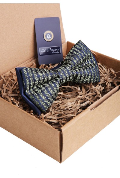 Kravatkolik Lacivert - Yeşil Motif Desen Papyon P894 Kravatkolik Lacivert - Yeşil Motif Desen Papyon P894