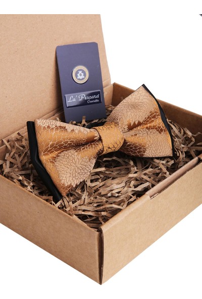 Kravatkolik Altın Renk Motif Desen Papyon P891