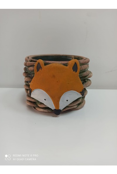Bi Kaktüs Dünyası Tilki Figürlü Saksı