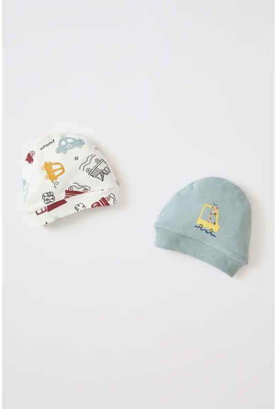 DeFacto Erkek Bebek Desenli Yeni Doğan 2'li Bere W4564A221Au DeFacto Erkek Bebek Desenli Yeni Doğan 2'li Bere W4564A221Au