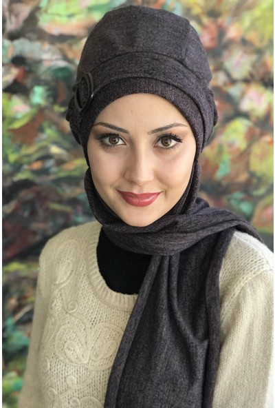 Butik Ambar Küllü Mor Rengi Asil Model Tokalı Atkılı Bere