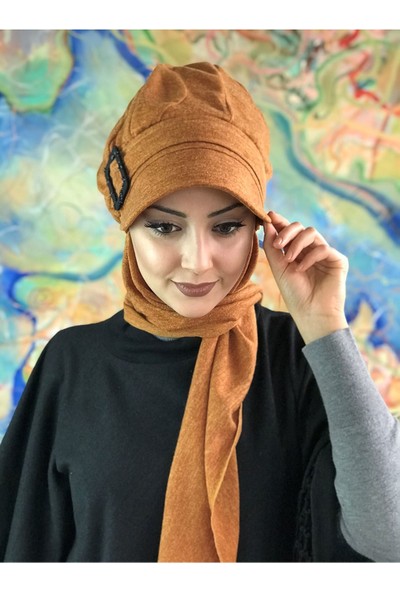 Butik Ambar Zerdeçal Renkli Tokalı Atkılı Şapka Butik Ambar Zerdeçal Renkli Tokalı Atkılı Şapka