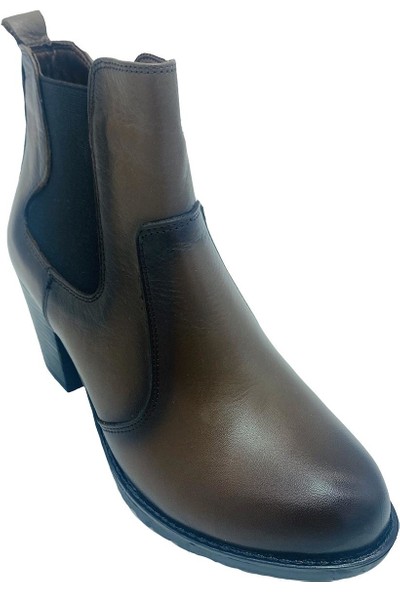 Scavıa 058 Cevız Fermuarlı Hakıkı Derı Bot